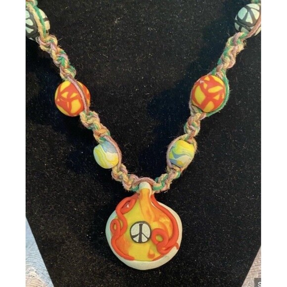 Unbranded | Jewelry | Womens Necklace Hippie Peace Sign Clay Polymer ...